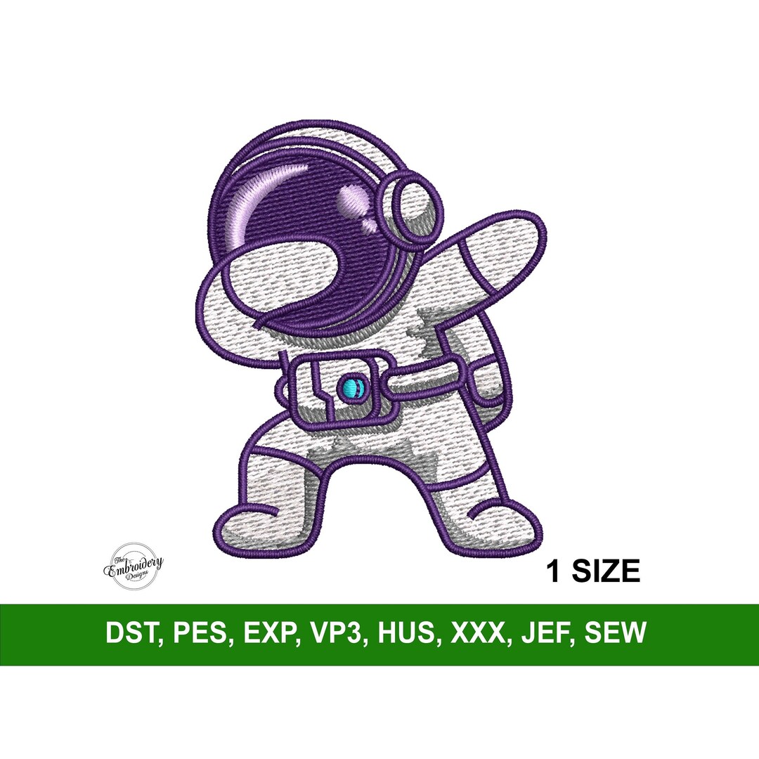 Astronaut Machine Embroidery Design File for Hats, Embroidery Designs ...