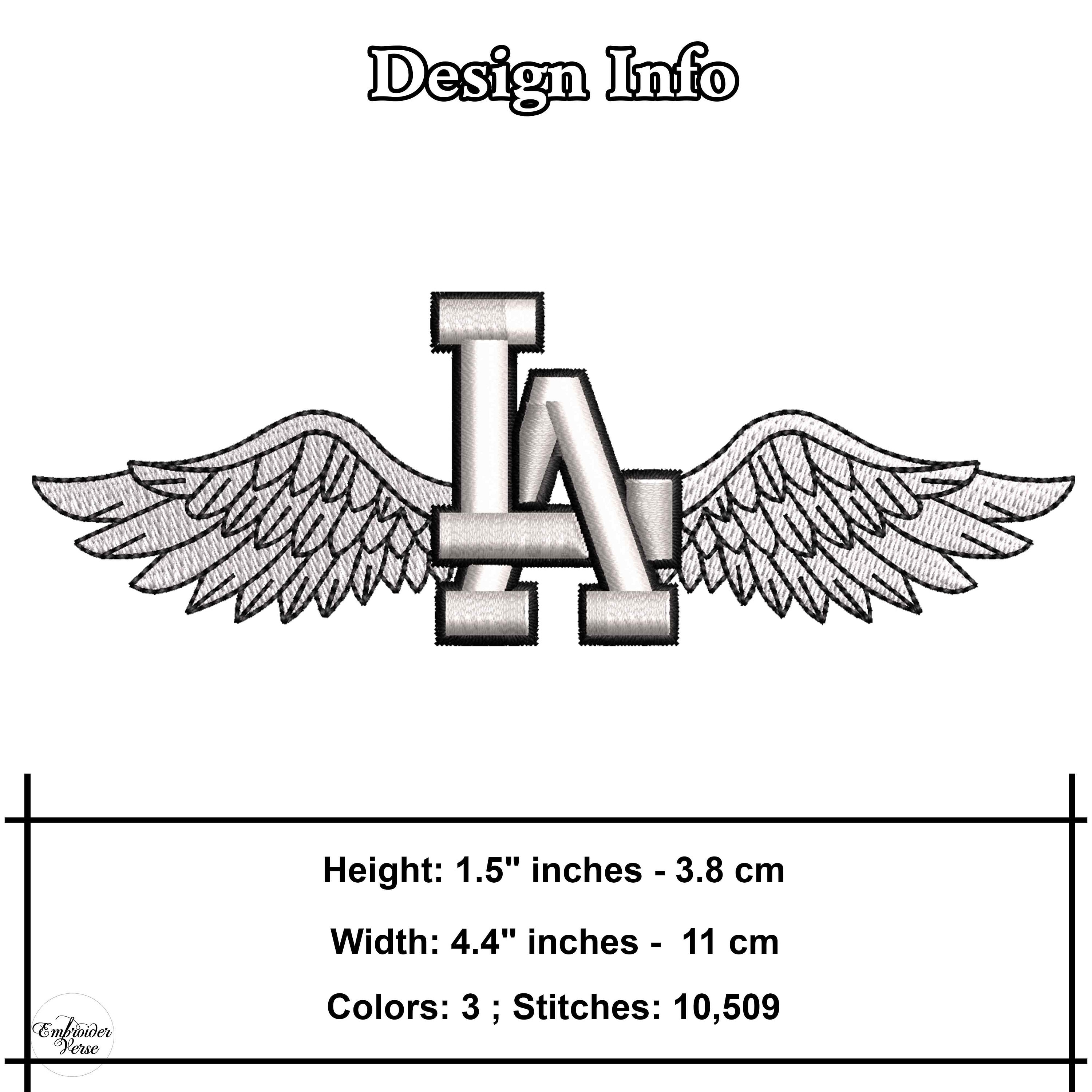 Los Angeles Wings Raised 3D Puff Embroidery Machine Design File for ...