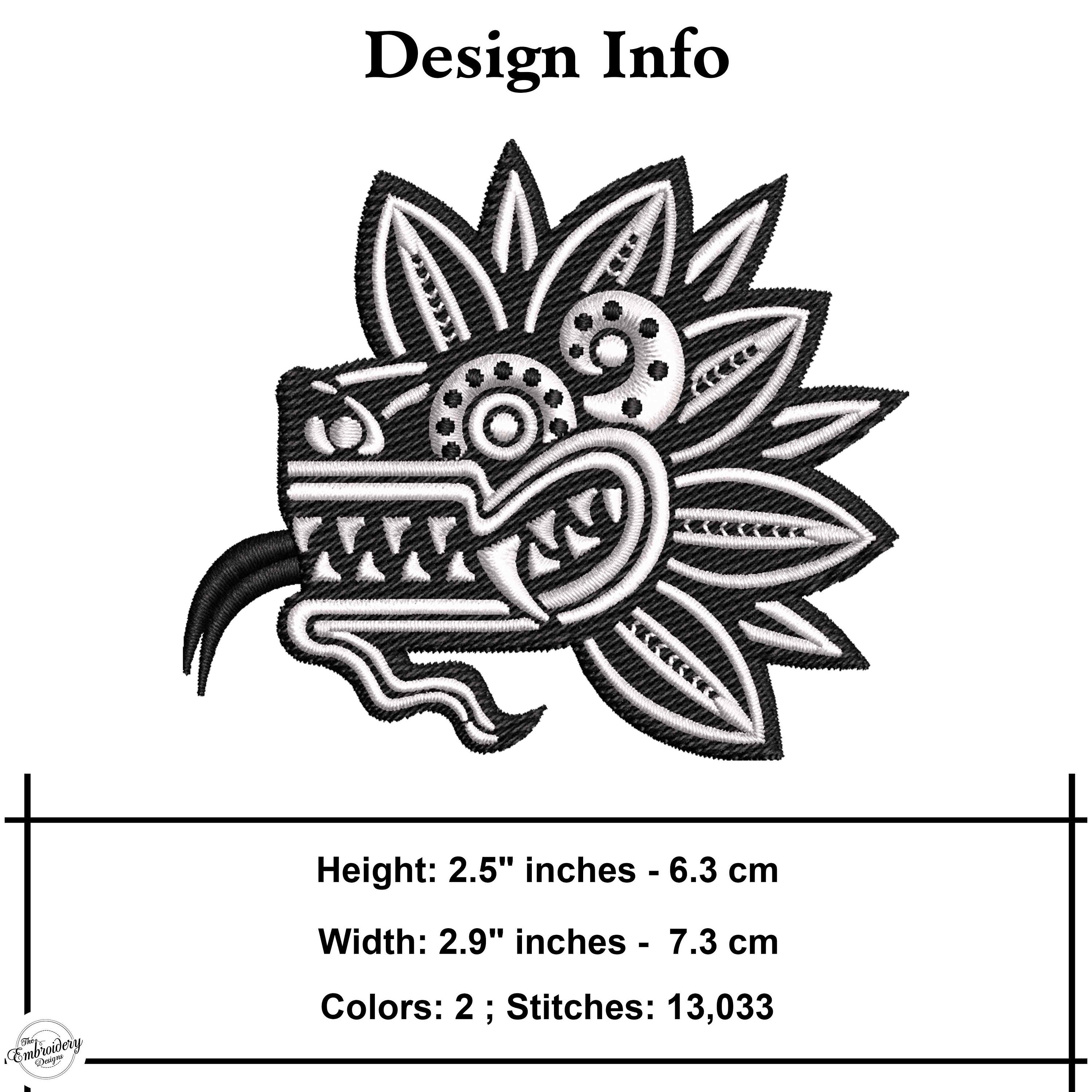 Quetzalcoatl Aztec Mayan Machine Embroidery Design File for Hats ...