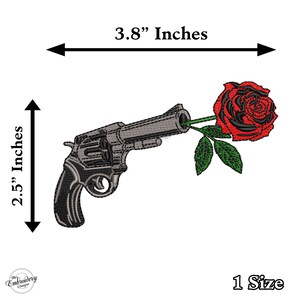 Gun & Rose Embroidery Machine Design File for Hats, Valentine Trendy ...