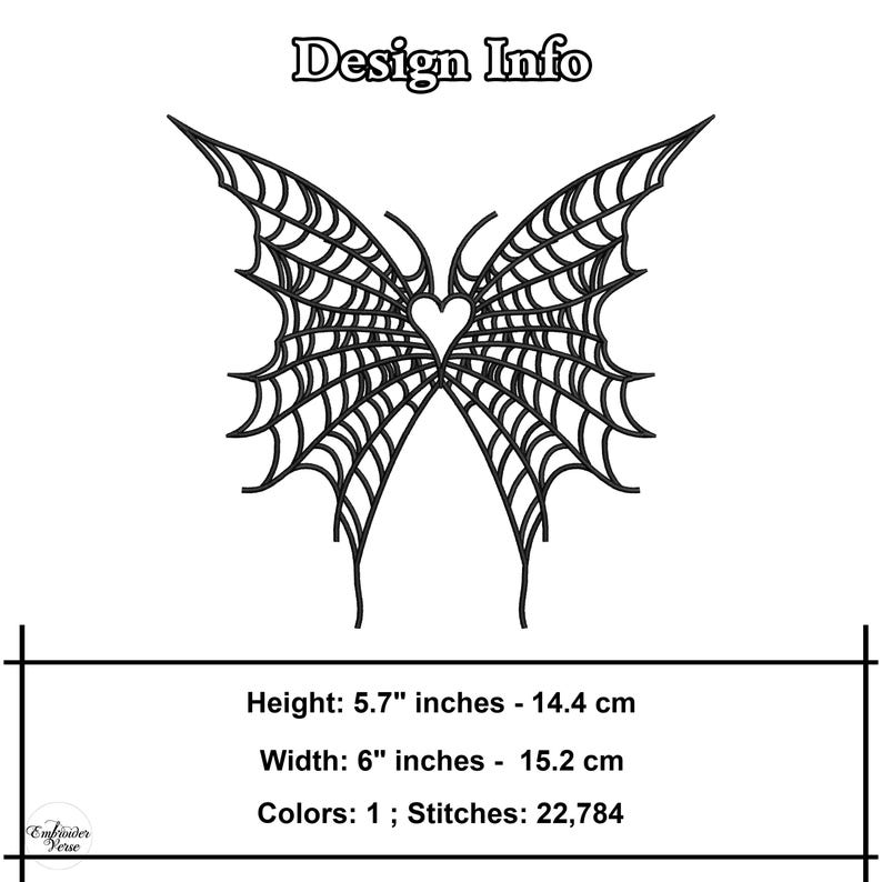 Web Heart Butterfly Machine Embroidery Designs File for Jackets, Trendy ...