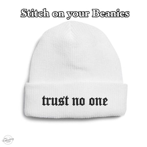 Trust No One Embroidery Machine Design File for Hats, Embroidery Saying ...