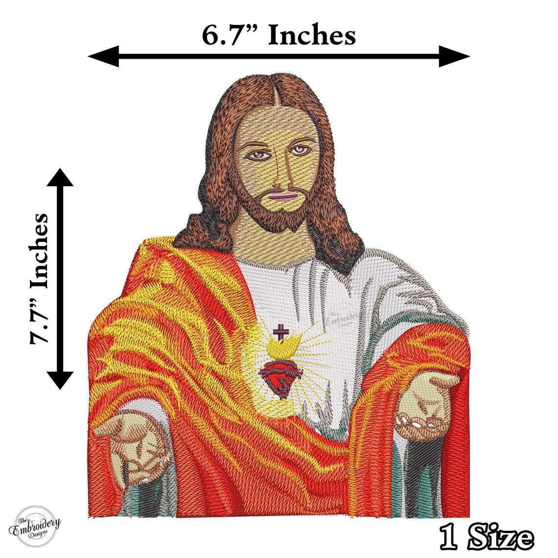 Jesus Embroidery Design File for Full Back Size, Religious Embroidery ...