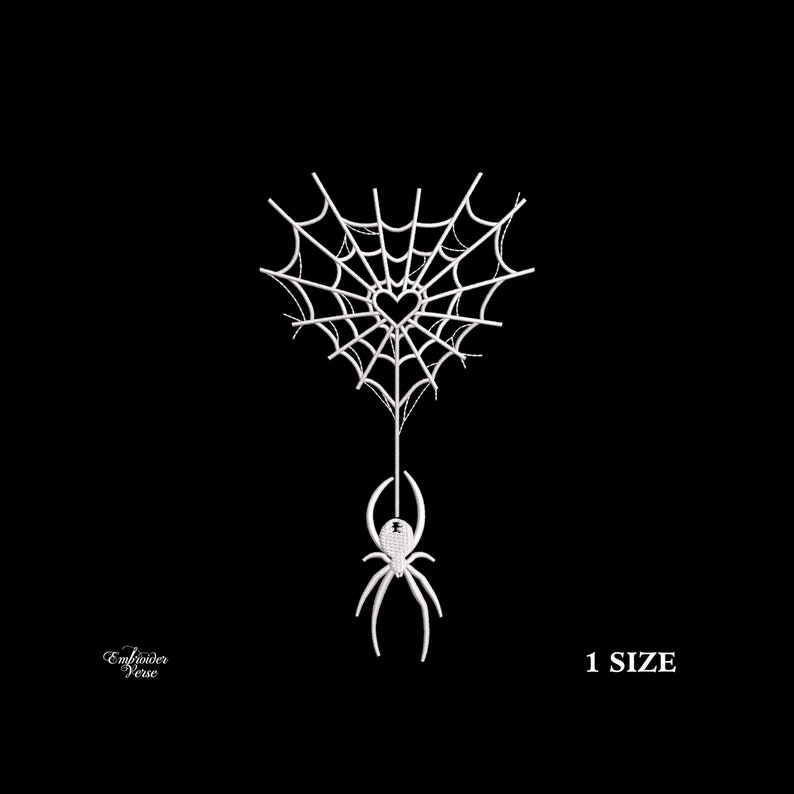 Heart Web Spider Machine Embroidery Designs File for Jackets, Trendy ...