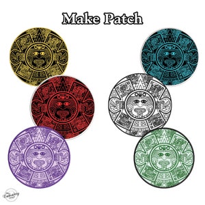 Aztec Mayan Calendar Machine Embroidery Design Patch File, Embroidery ...