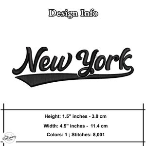 New York 3D Puff Embroidery Machine Design File for Hats, Embroidery ...