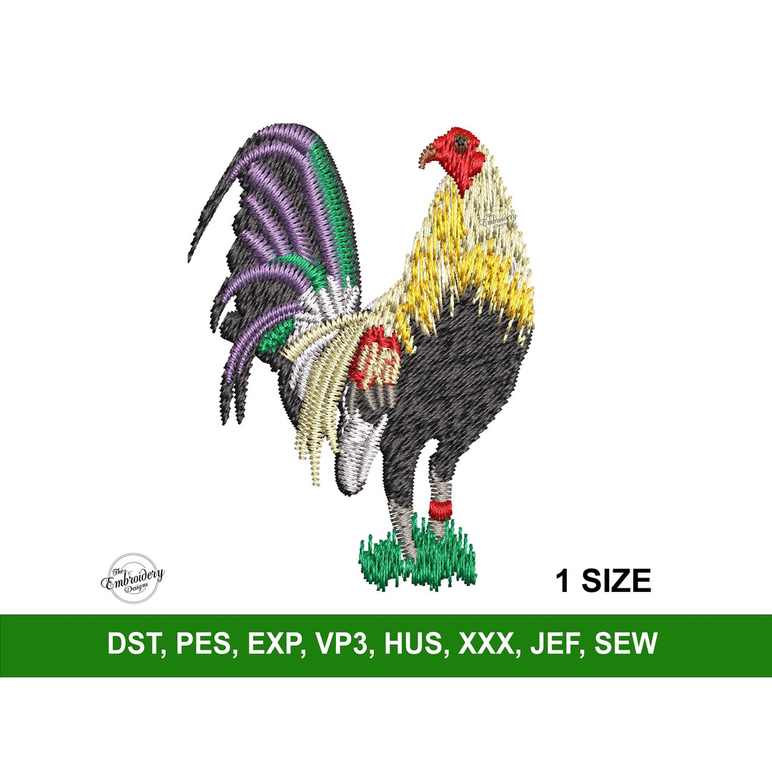 Rooster Embroidery Machine Design, Chicken Embroidery, Embroidery ...