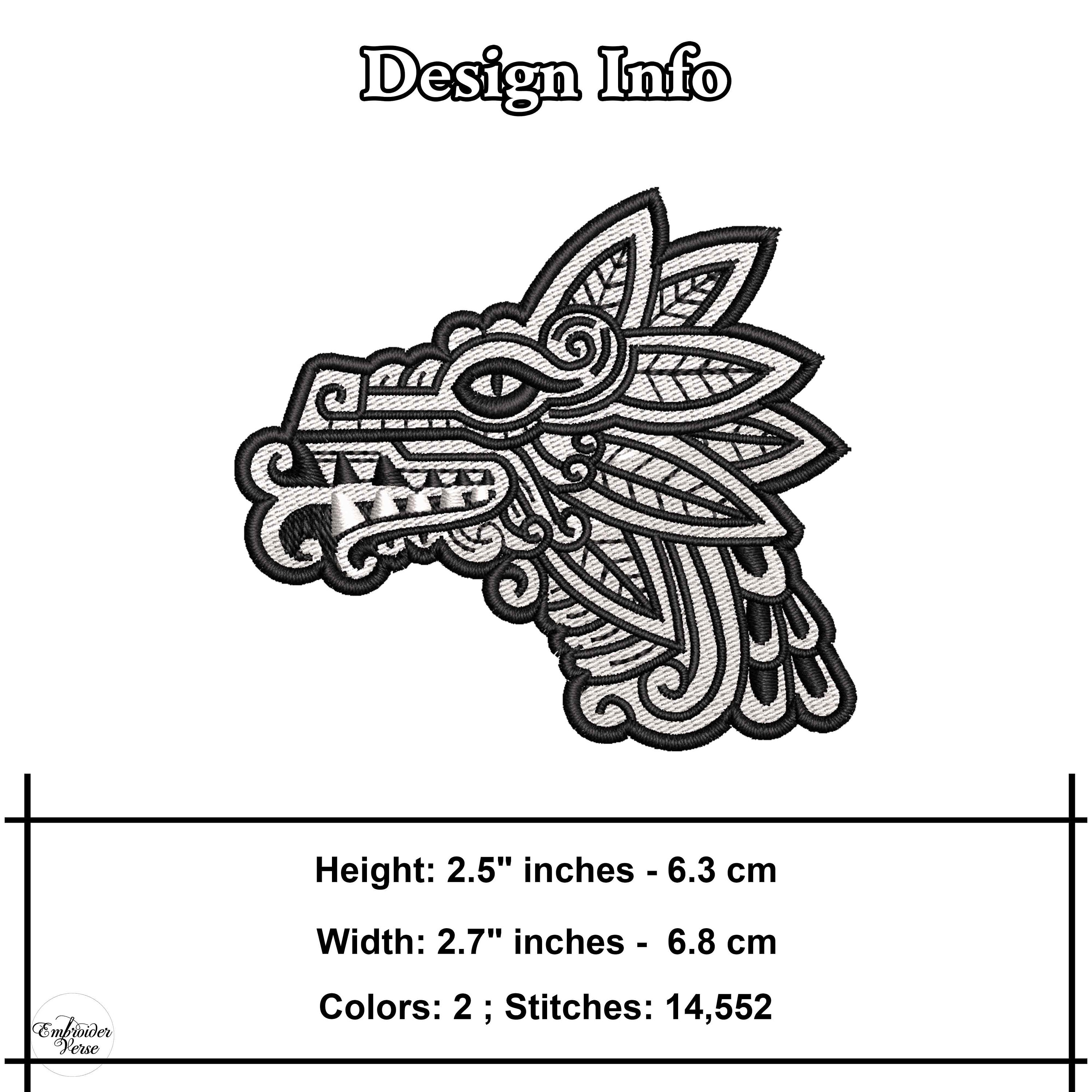 Quetzalcoatl Aztec Mayan God Machine Embroidery Design File for Hats ...