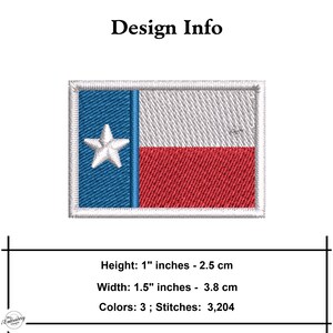 Texas Flag Machine Embroidery Design File for Side of Hats, Embroidery ...