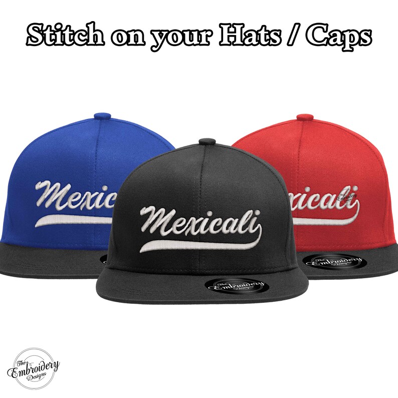 Mexicali 3D Puff Machine Embroidery Design File for Hat, Raised Embroidery, Trendy Embroidery ...