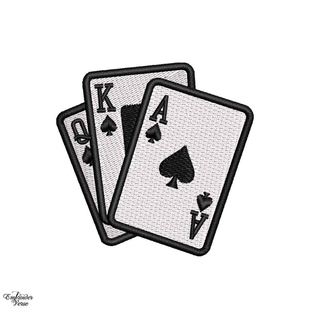 Playing Cards Machine Embroidery Designs File for Hats, Trendy ...