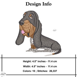 Basset Hound Machine Embroidery Design File, Trendy Embroidery Design, Hund Stickdatei, Custom ...