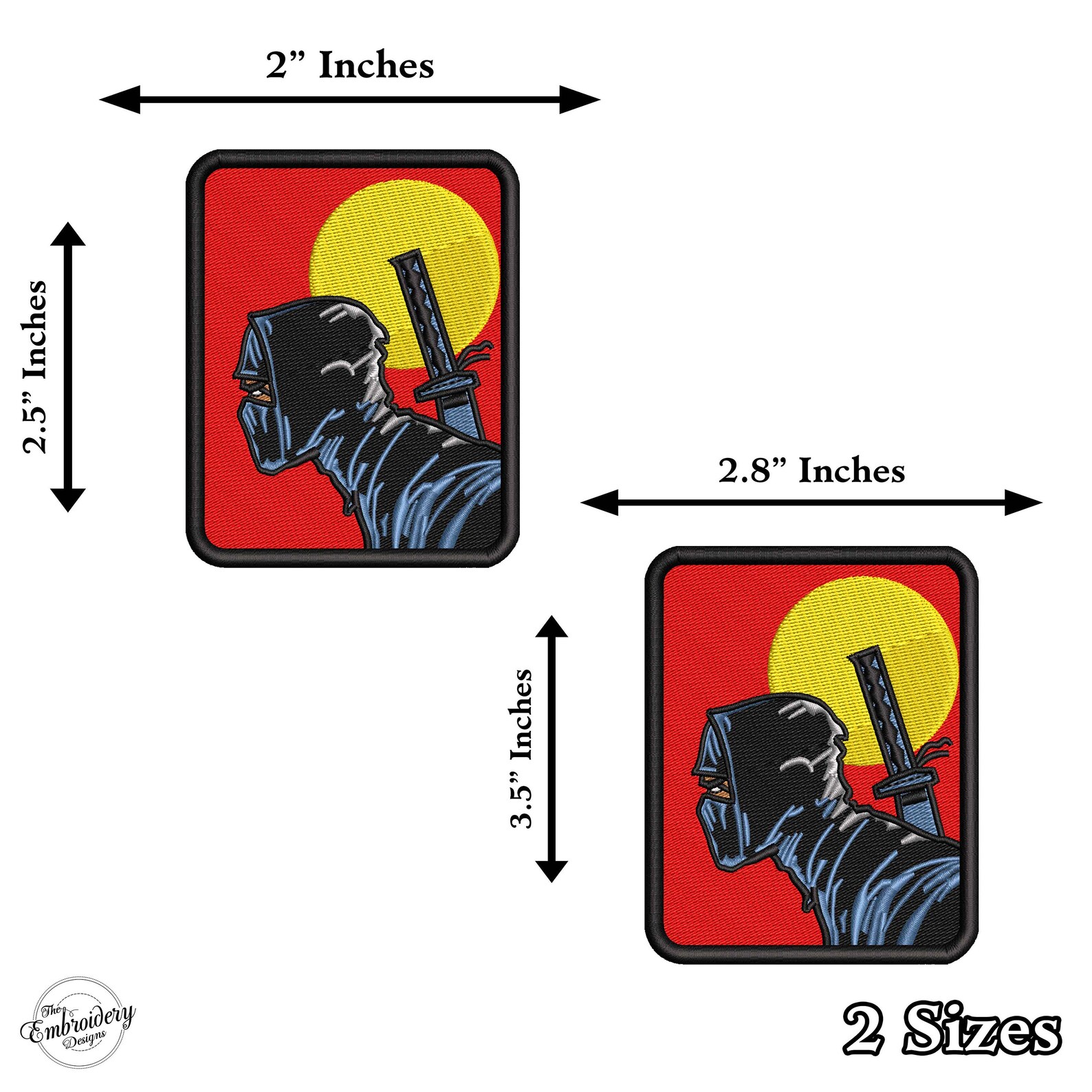 Ninja Patch Embroidery Machine Design File for Hats, Trendy Embroidery ...