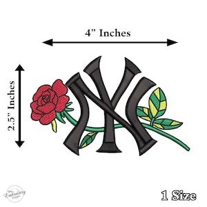 New York Rose 3D Puff Raised Embroidery Machine Design File for Custom ...