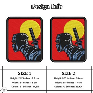 Ninja Patch Embroidery Machine Design File for Hats, Trendy Embroidery ...