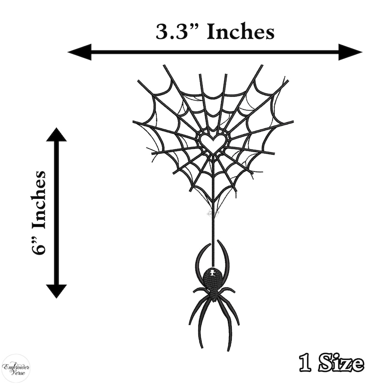 Heart Web Spider Machine Embroidery Designs File for Jackets, Trendy ...