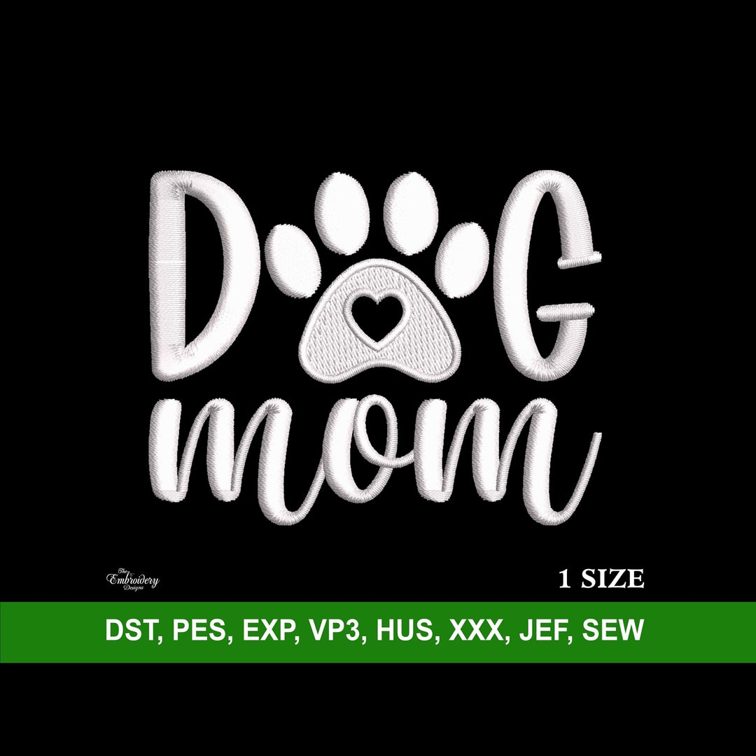 Dog Mom Embroidery Machine Design File for Hats, Trendy Embroidery ...
