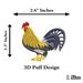 Rooster 3D Puff Embroidery Machine Design File, Embroidery Designs ...