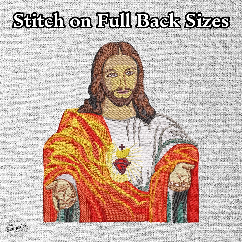 Jesus Embroidery Design File for Full Back Size, Religious Embroidery ...