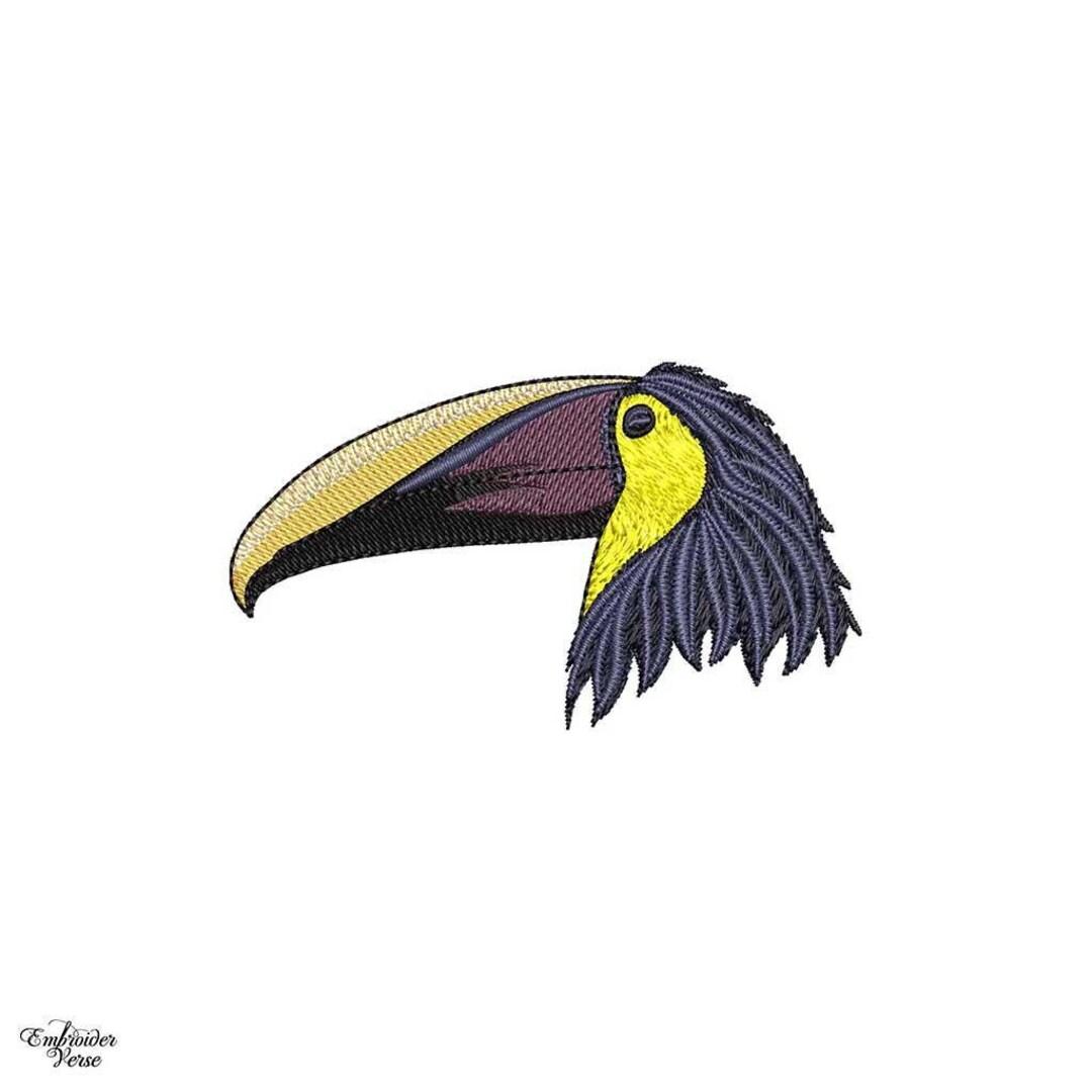 Hornbill Head Embroidery Design File for Hats, Embroidery Designs ...