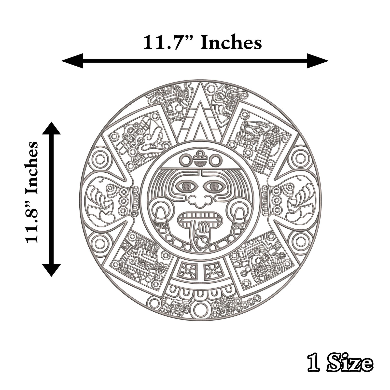 Aztec Mayan Calendar Machine Embroidery Design File, Jacket Patches ...