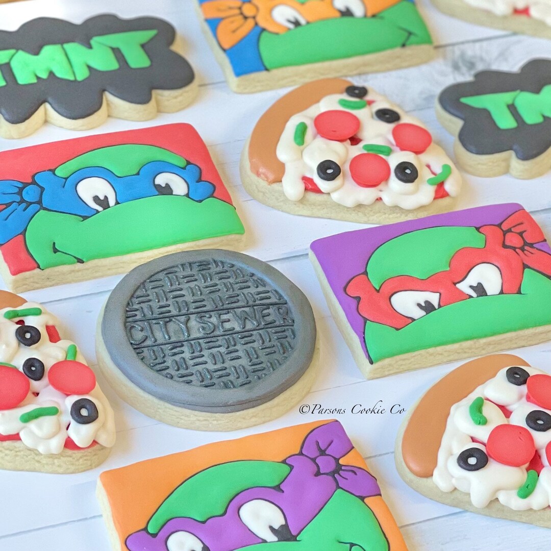 Ninja Turtles Decorated Cookies TMNT Pizza Sugar Cookies Royal Icing ...