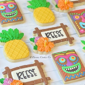 Tiki Bar Hawaiian Luau Aloha Sugar Cookies Royal Icing Birthday Party ...