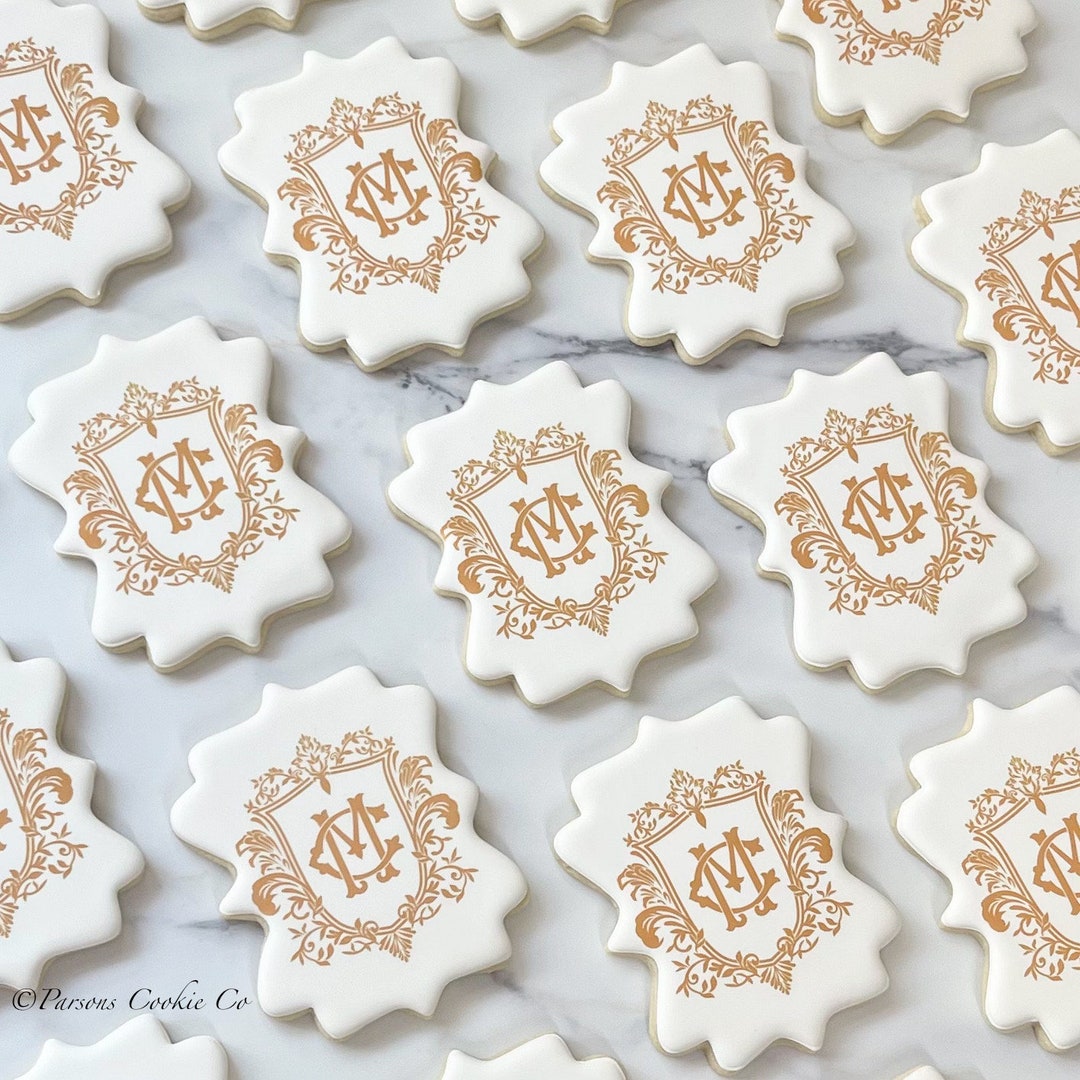 Monogram Logo Cookies | Business | Design | Photo | Wedding | Sugar ...