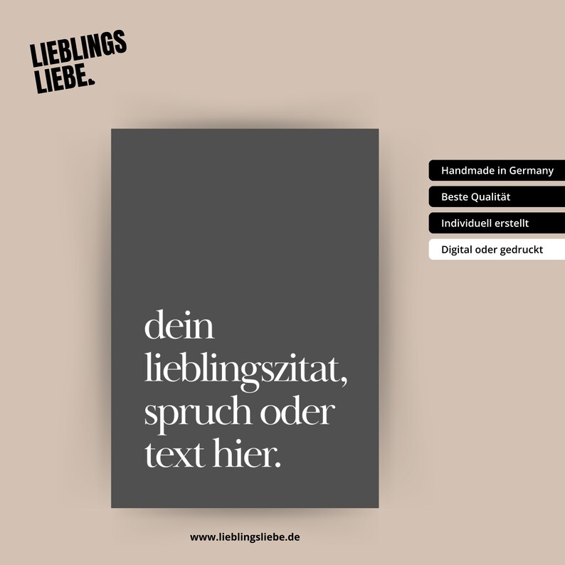 Personalisiertes Zitat, Lieblingszitat, Songtext Zitat, Songtitel, dein ...