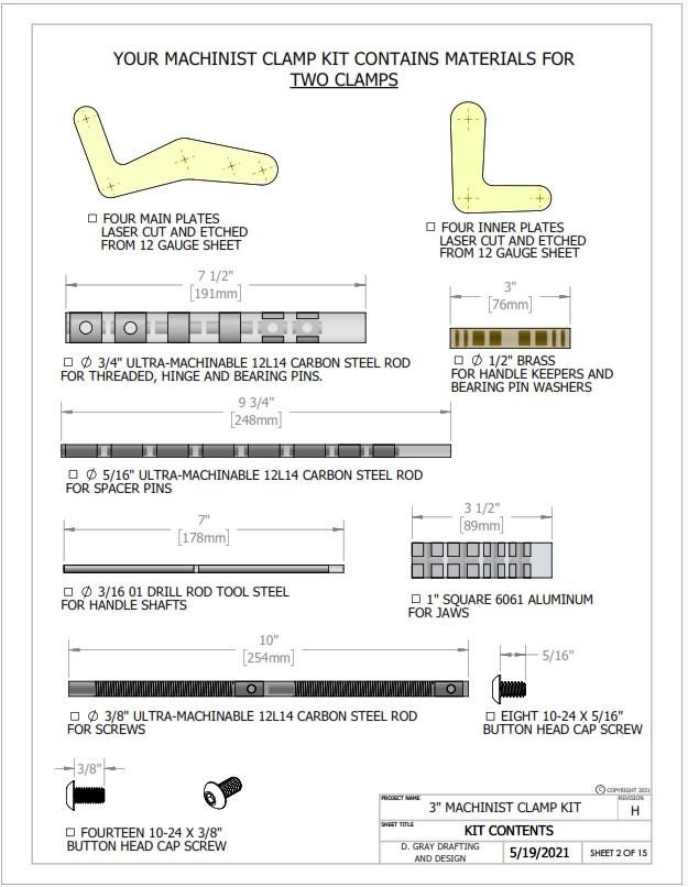 Pair 3 Machinist Clamp Complete Kit - Etsy