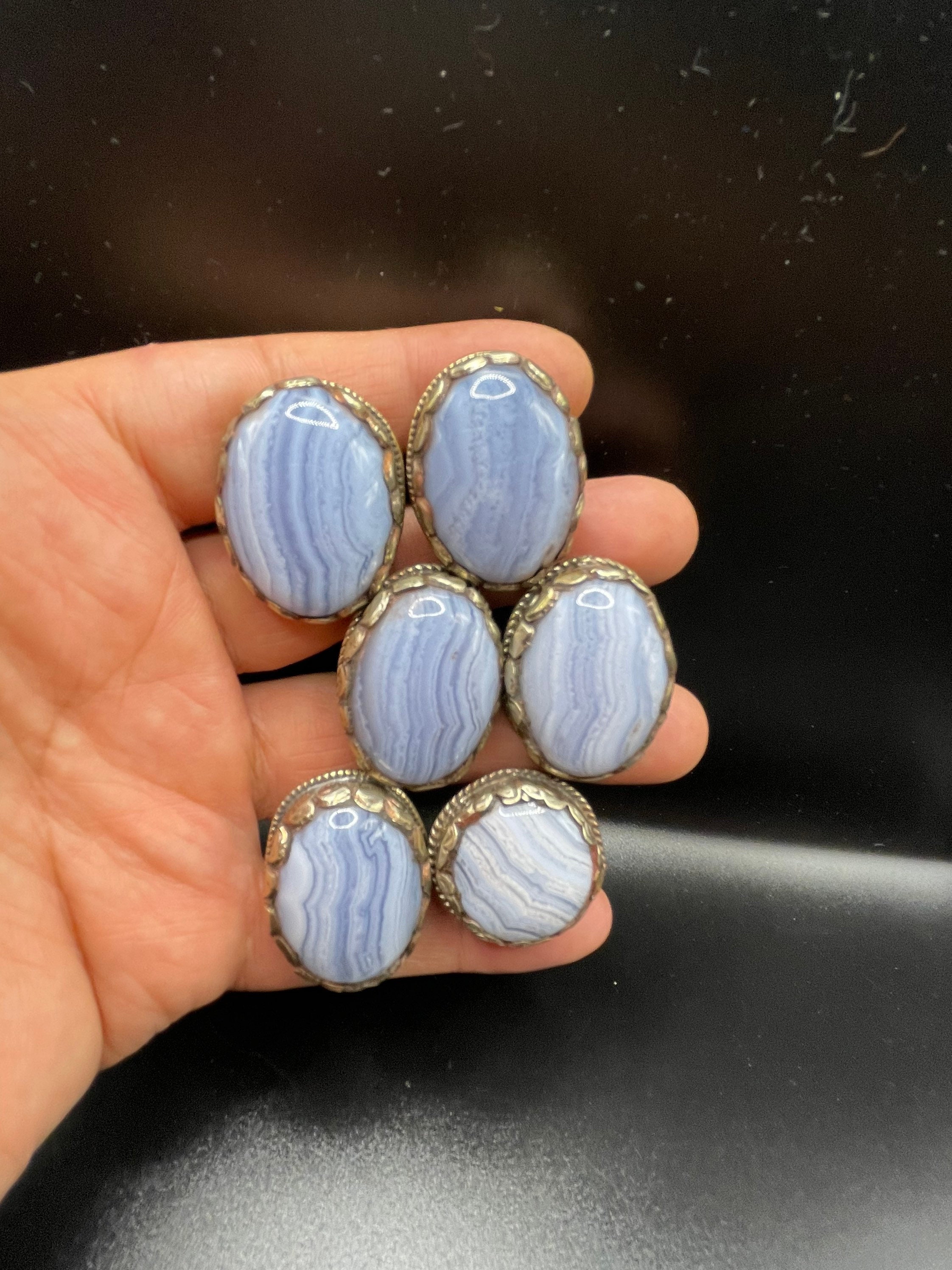 Hand Made Statement Ring, Blue Lace Agate Ring With Tibetan Silver ...