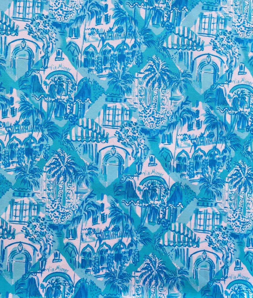 Fabric “blue Squares ”# 118- Cotton Texture Knit - Etsy