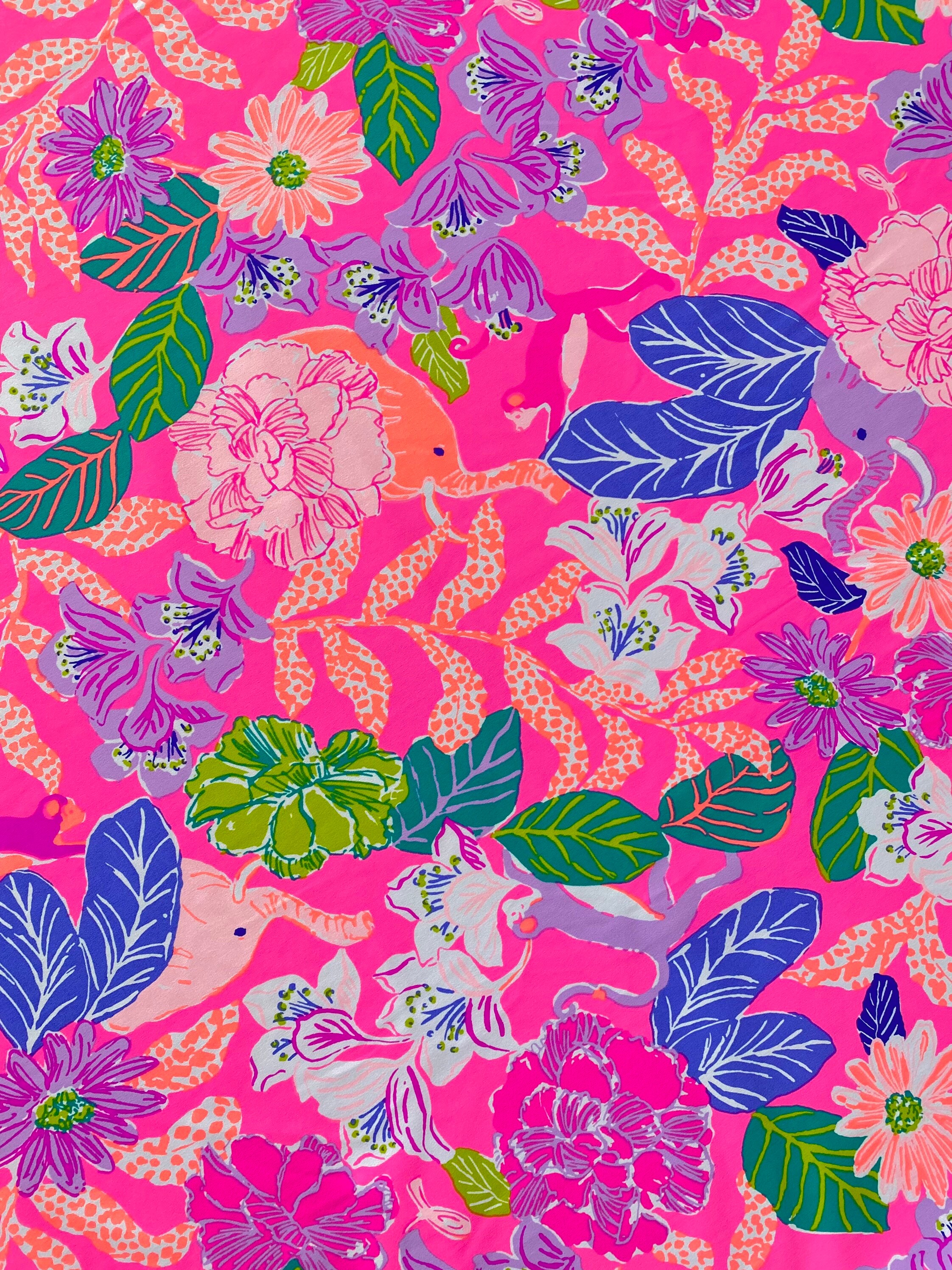 Lilly Pulitzer Elephant Print Fabric