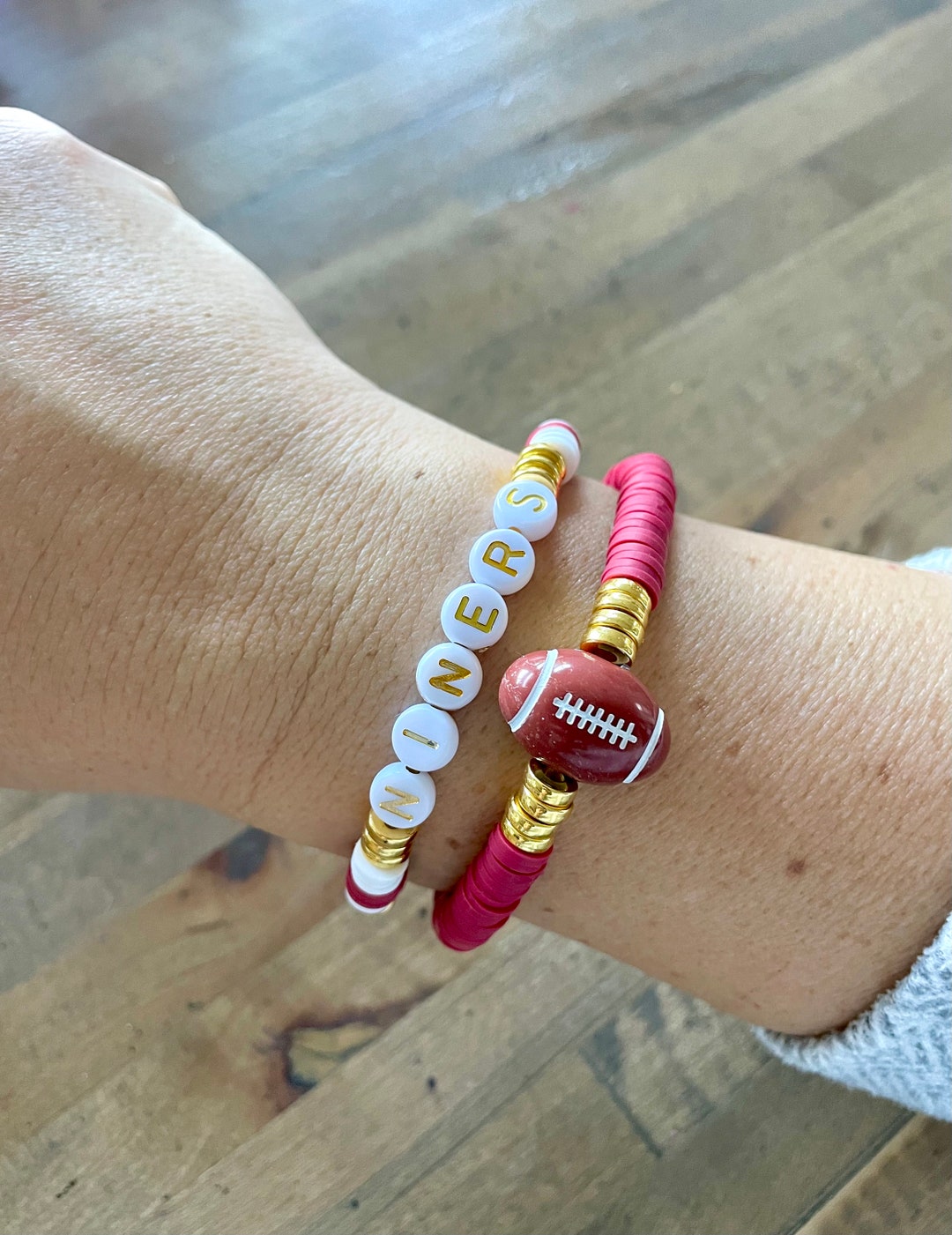 Football Bracelet Set 49ers Theme - Etsy