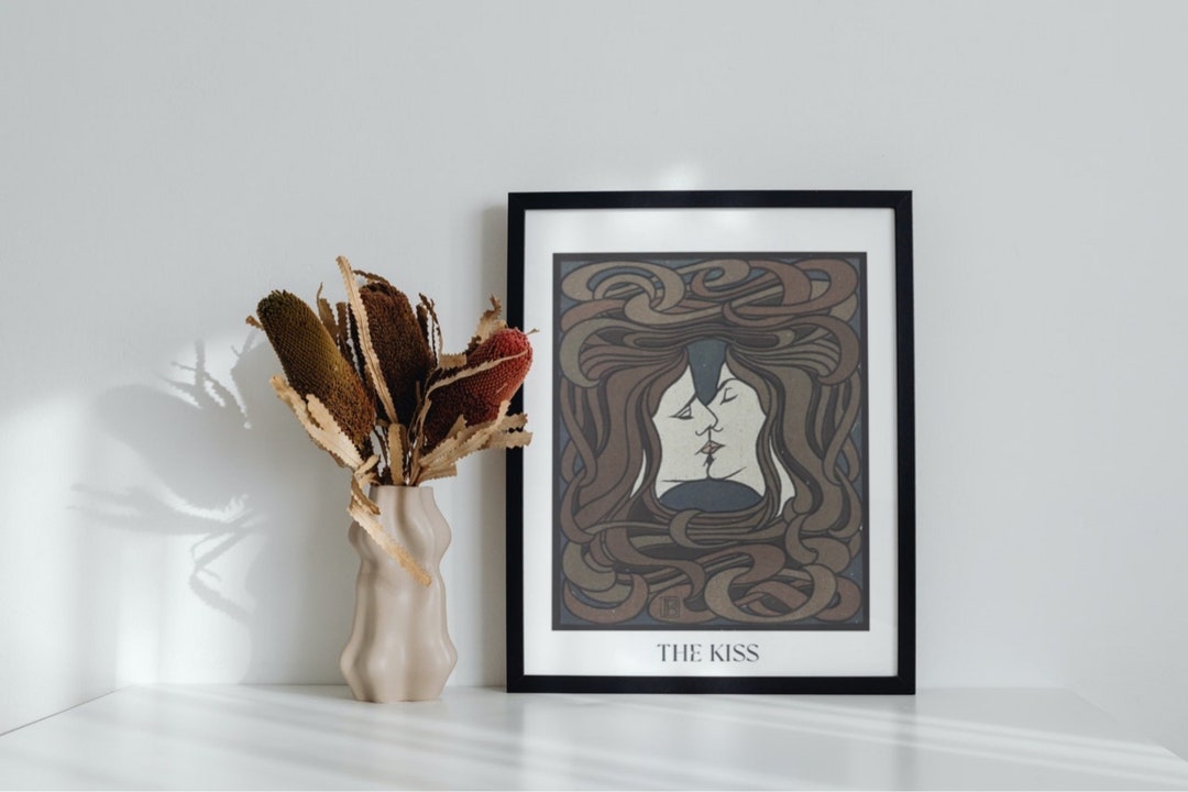The Kiss - Sapphic Art, WLW Poster, Sapphic Print, Vintage Lesbian Art ...