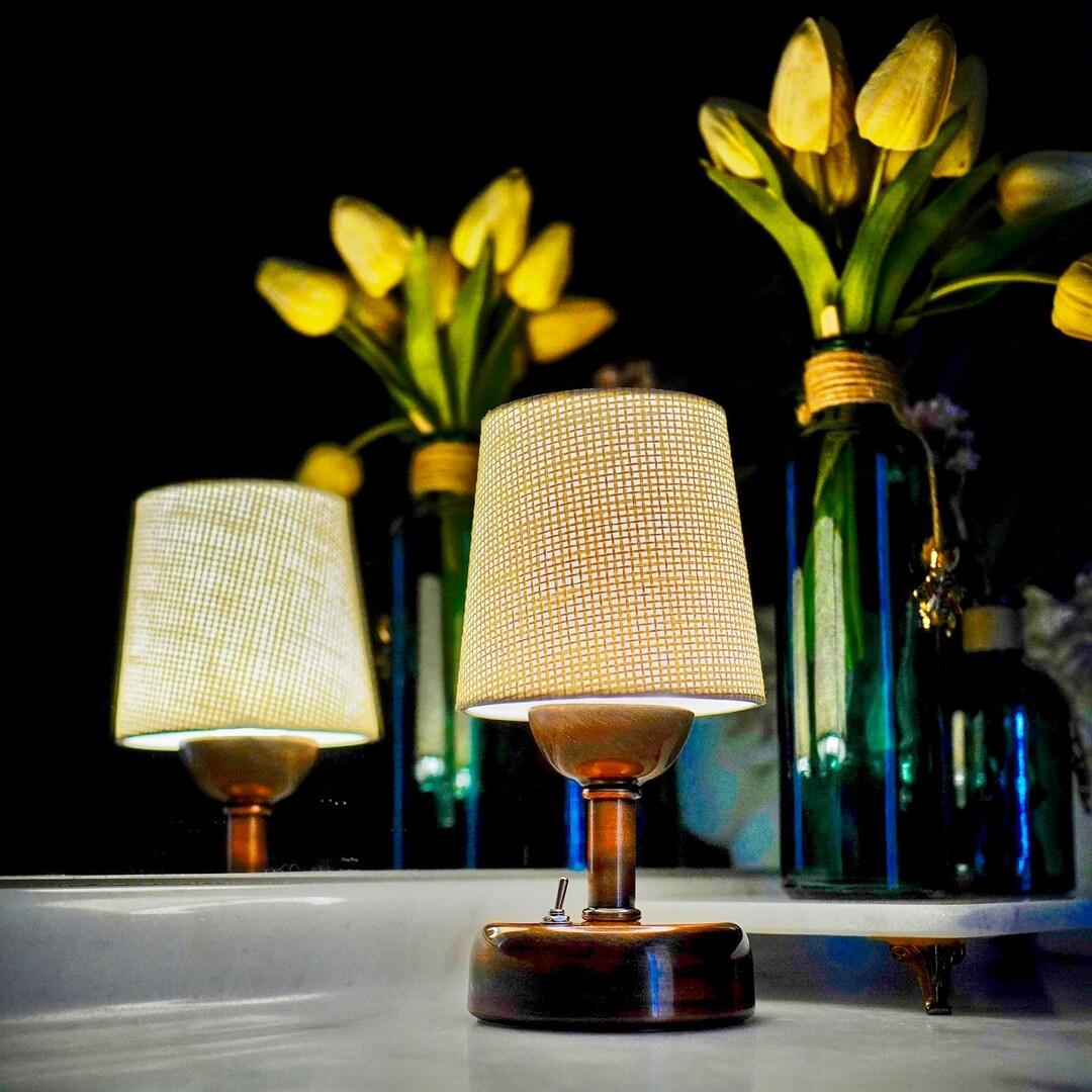 Vintage Inspired Table Lamp, Cordless Led Table Lamp, Battery Powered ...