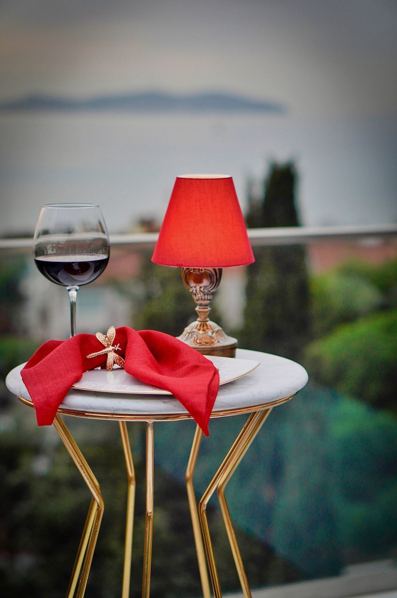 Red Table Lamp, Vintage Inspired Table Lamp, Cordless Led Table Lamp ...