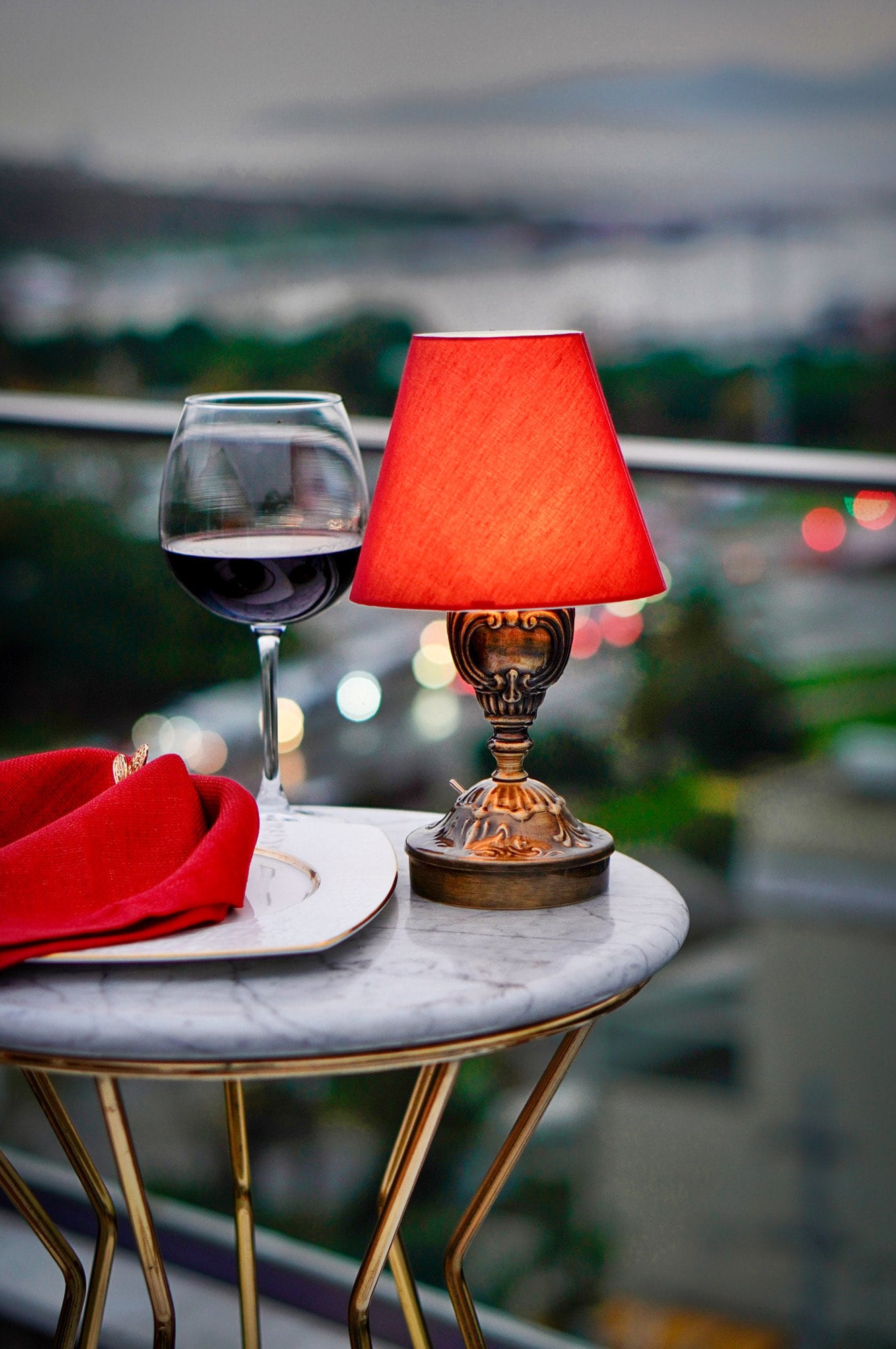 Red Table Lamp, Vintage Inspired Table Lamp, Cordless Led Table Lamp ...