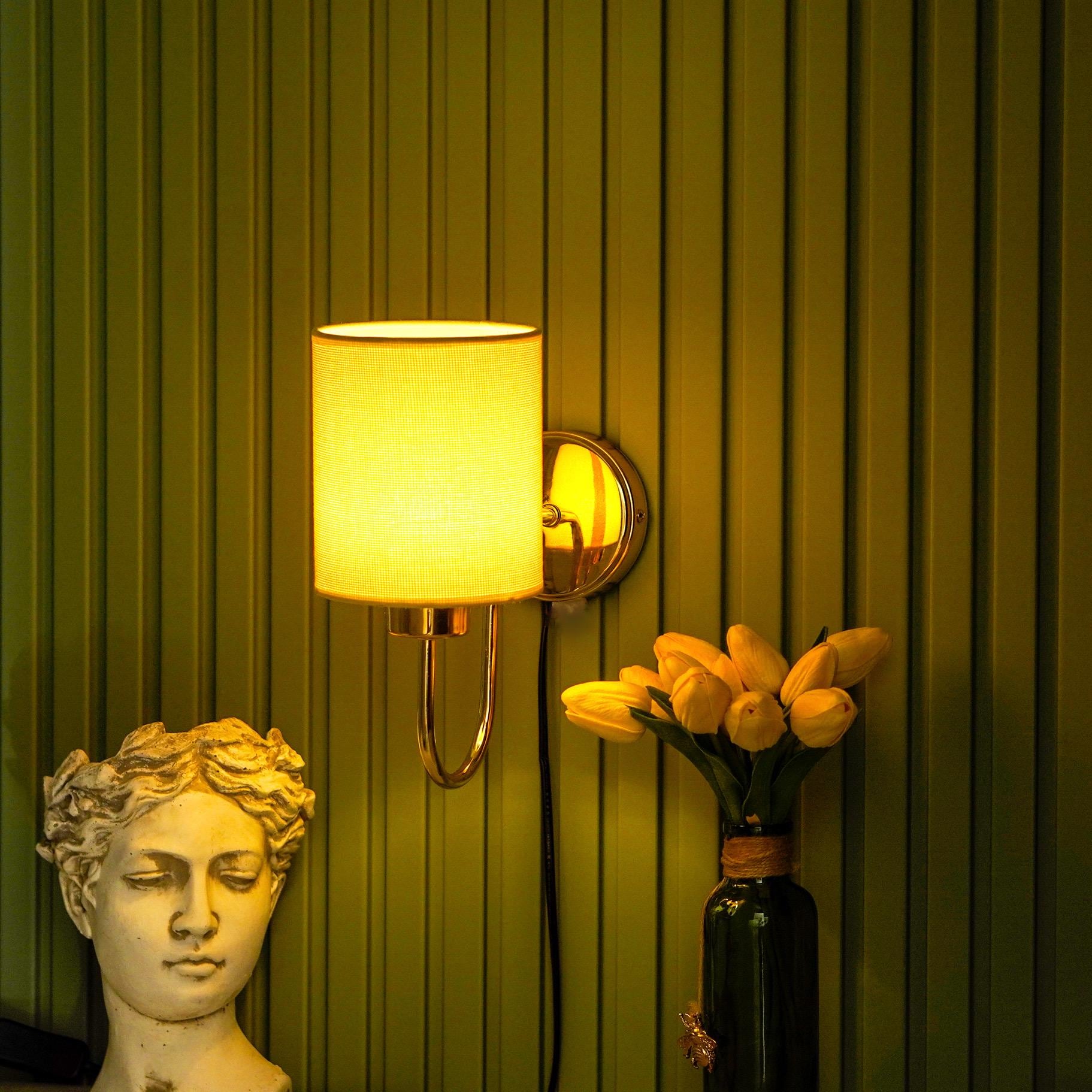 Wall Sconce, Gold Finish Wall Light, Vintage Inspired Wall Lamp, Mid ...