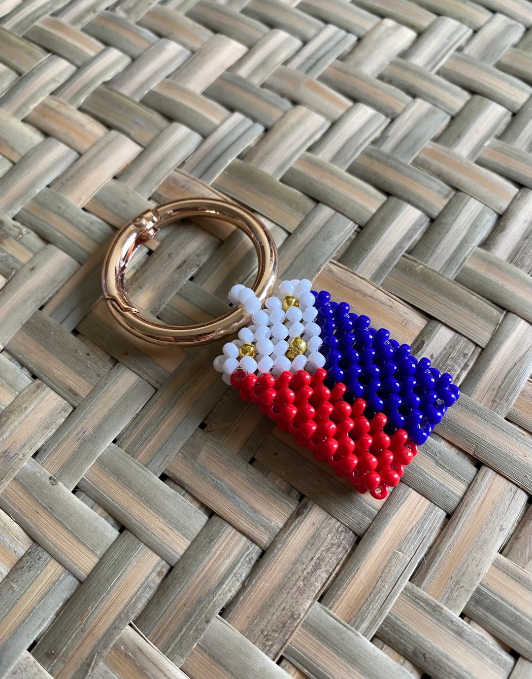 Beaded Keychain, Beaded Philippine Flag Keychain - Etsy