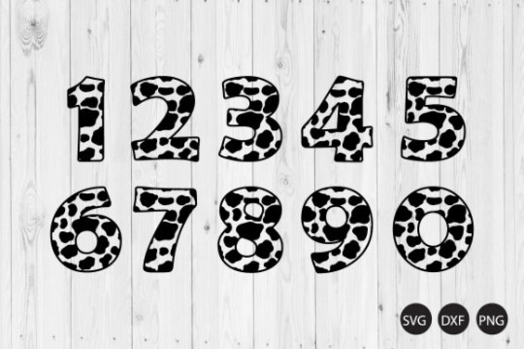 Cow Numbers SVG, Cow Spot SVG, Cow Birthday Numbers SVG, Animal Print ...