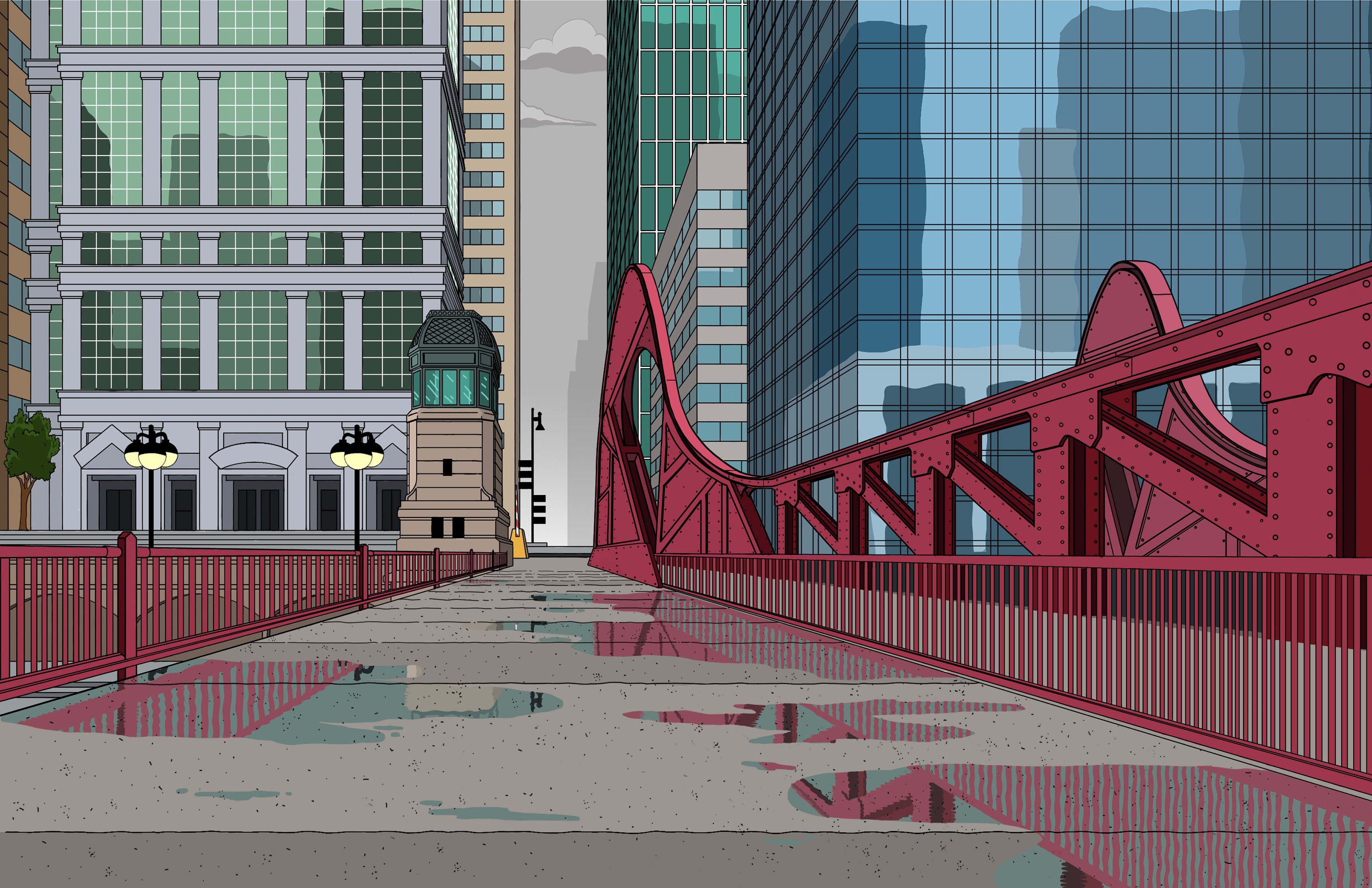 Chicago Bridge Digital Artwork - Etsy