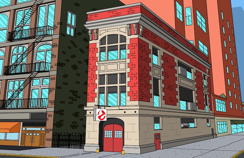 Ghostbusters Firehouse Digital Artwork - Etsy