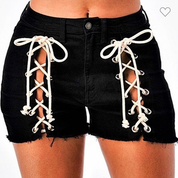 Lace up Shorts - Etsy