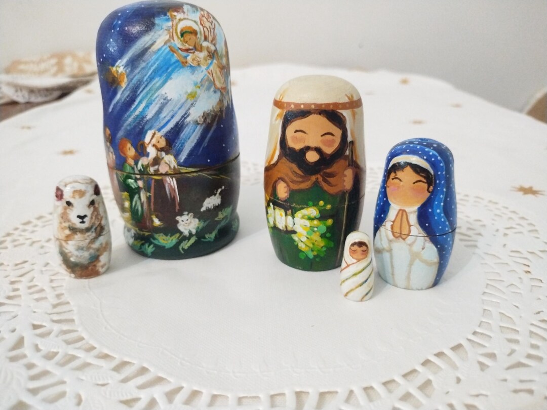 Custom Nativity Nesting Dolls, Christian Christmas Decor (made to Order ...