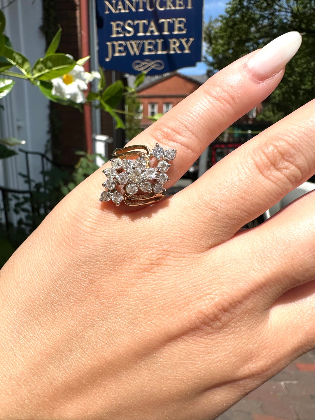 Diamond Cocktail Ring - Etsy