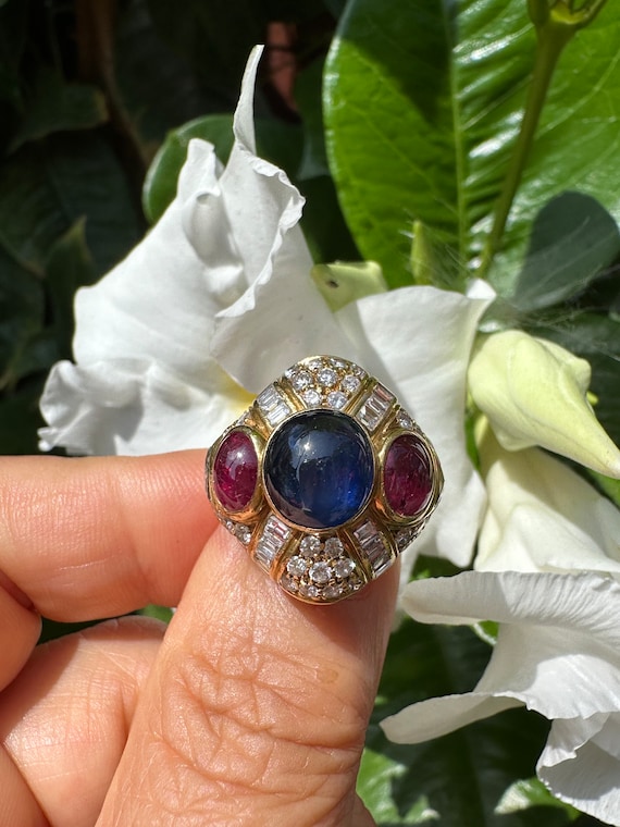 vintage sapphire diamond ring - Gem