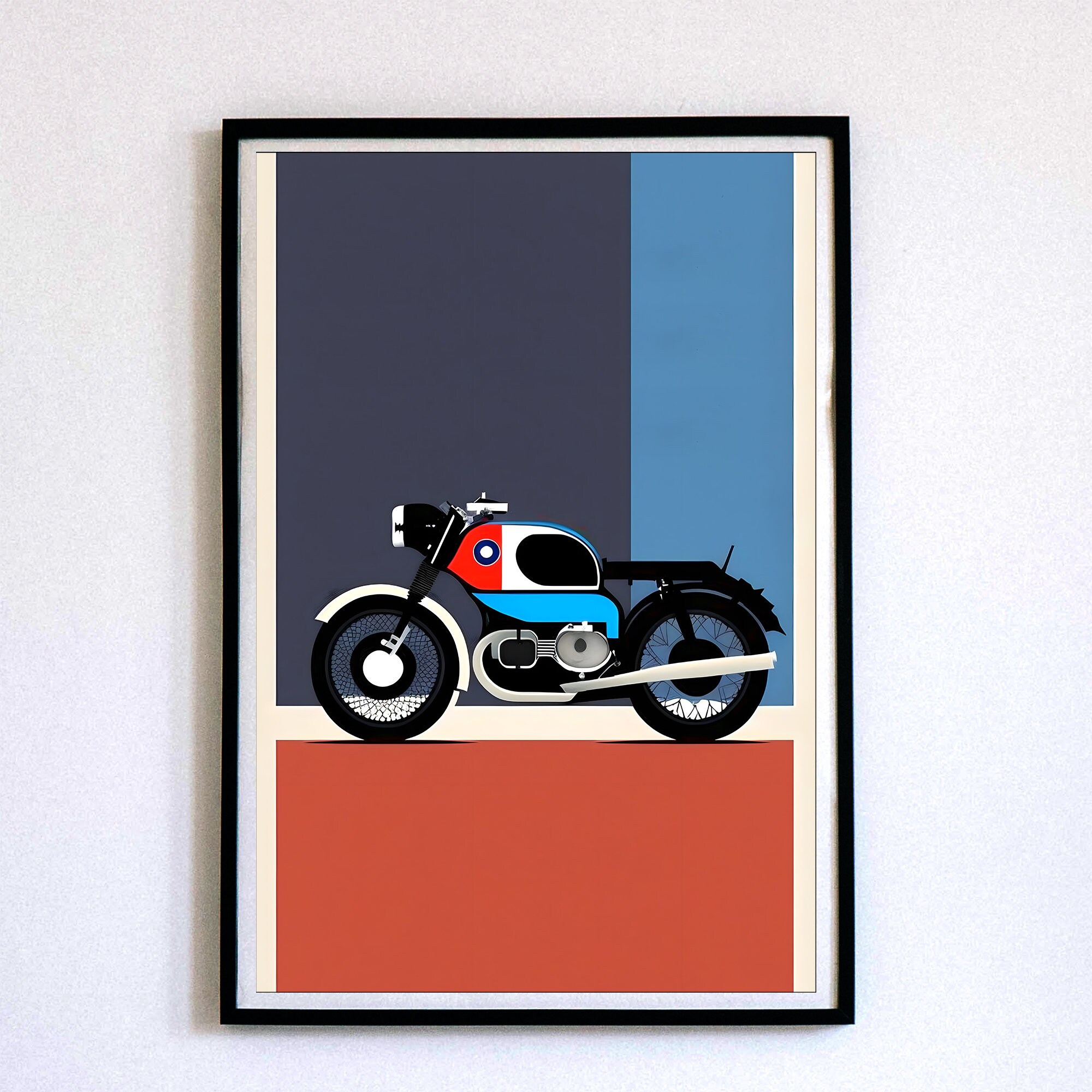 Contemporary Wall Art, Set of 2, Classic Motorcycle, BMW R60 ...
