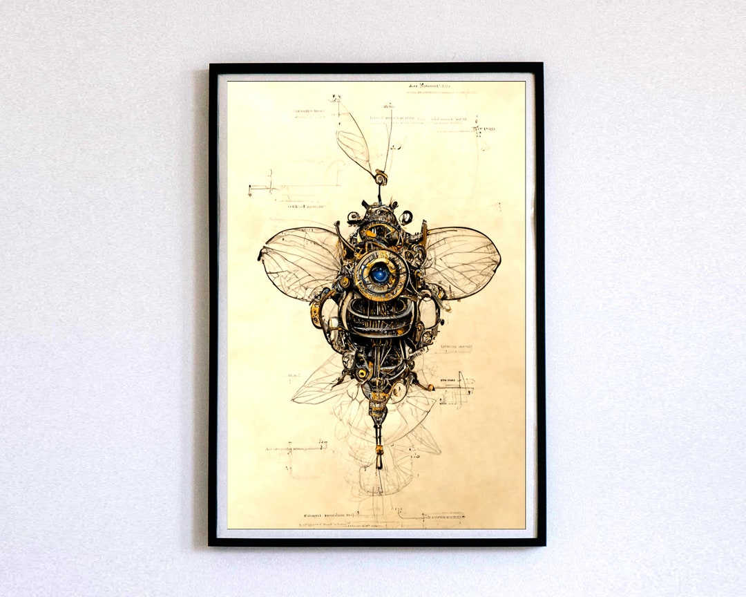 Bee Steampunk Art, Industrial Art, Mechanical Art, Animal Artwork, Art ...