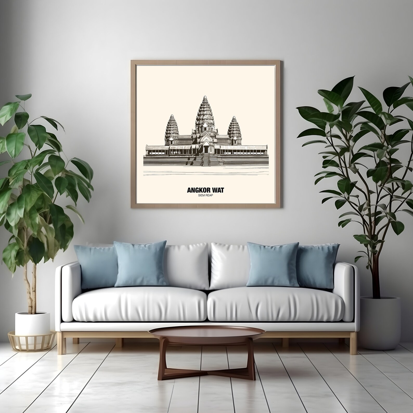 Angkor Wat Temple Art Print, Cambodia Landmarks, City Landmarks, Sketch ...